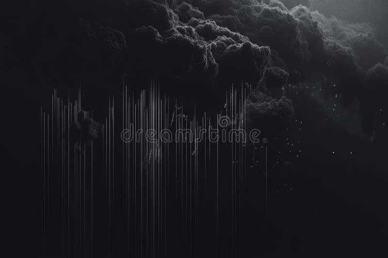 Abstract Dark Clouds with Vertical Lines and Soft Light Effects Stock ...