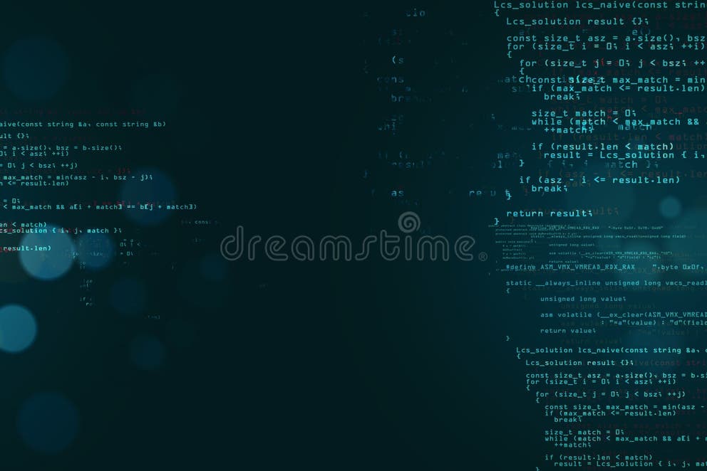 Abstract Dark Coding Backdrop with Text Stock Illustration ...
