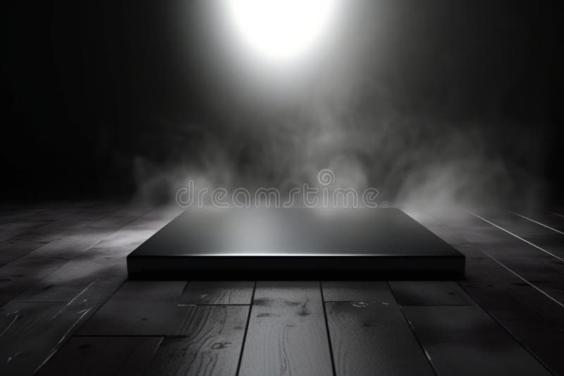 Abstract Dark Concentrate Floor Scene with Mist or Fog, Spotlight and ...