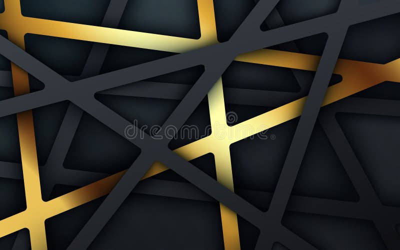 Abstract Dark Concept Black and Gold Gradient Dimension Line Background ...