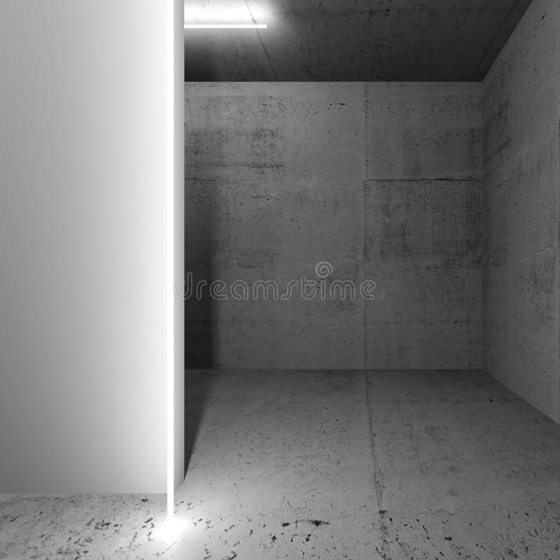 Abstract Dark Concrete Interior 3 D Stock Illustration - Illustration ...