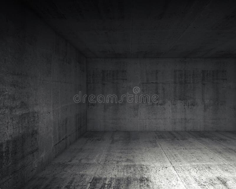 Abstract Dark Concrete Interior of Underground Stock Illustration ...