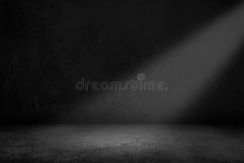 Abstract Dark Concrete Room with Spotlighting from Right Side. Dark ...