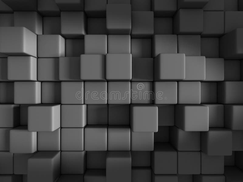 Abstract Dark Cubes Design Background Stock Illustration - Illustration ...