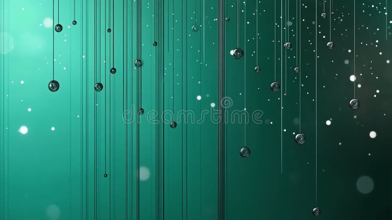 Abstract Dark Cyan Background with Bubbles and Lines for Modern Design ...