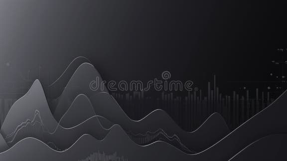 Abstract Dark Data Visualization with 3D Waveforms Stock Image - Image of infographics ...