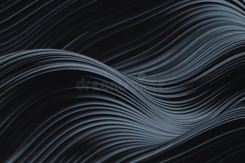 Abstract Dark Fluid Waves Background Stock Illustration - Illustration ...