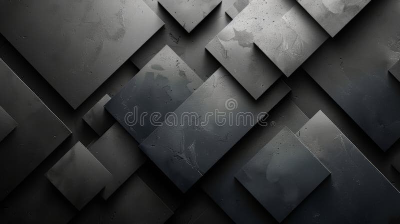 Abstract Dark Geometric Background with Overlapping Layered Squares ...
