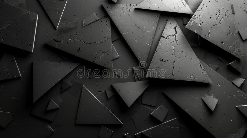 Abstract Dark Geometric Background with Scattered Triangle Shapes ...
