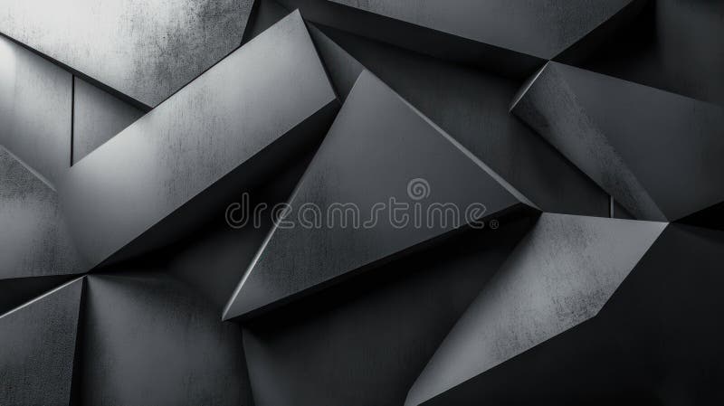 Abstract Dark Geometric Shapes: a 3D Rendering of Interlocking Polygons ...