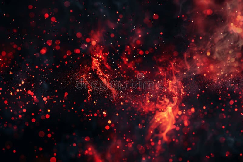 Abstract Dark Glittering Fire Particles Stock Photo - Image of color ...