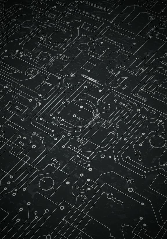 Abstract Dark Gray Circuit Board Background Stock Illustration ...