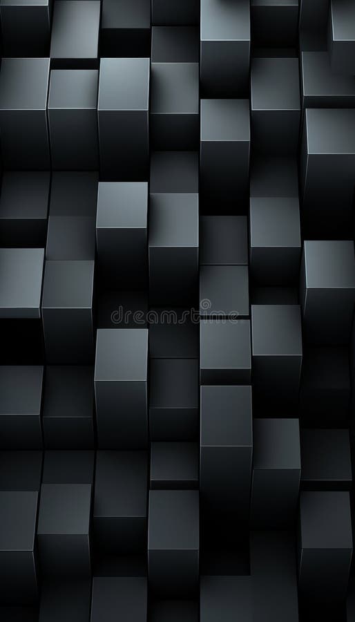 Abstract Dark Gray Geometric Cubes Background., 3D Render Illustration ...
