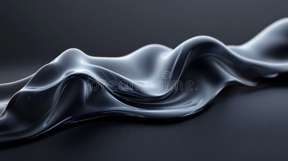 Abstract Dark Gray Liquid Wave Form Design Stock Illustration ...