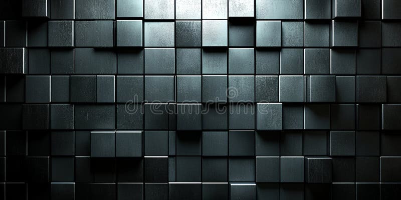 Abstract Dark Gray Metallic Cube Texture Background 3D Rendered ...