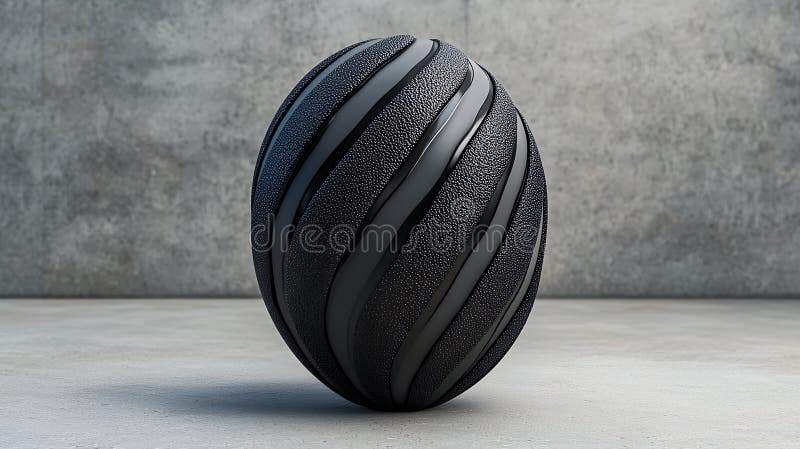 Abstract Dark Gray Textured Sphere 3D Render - Generative AI Stock ...