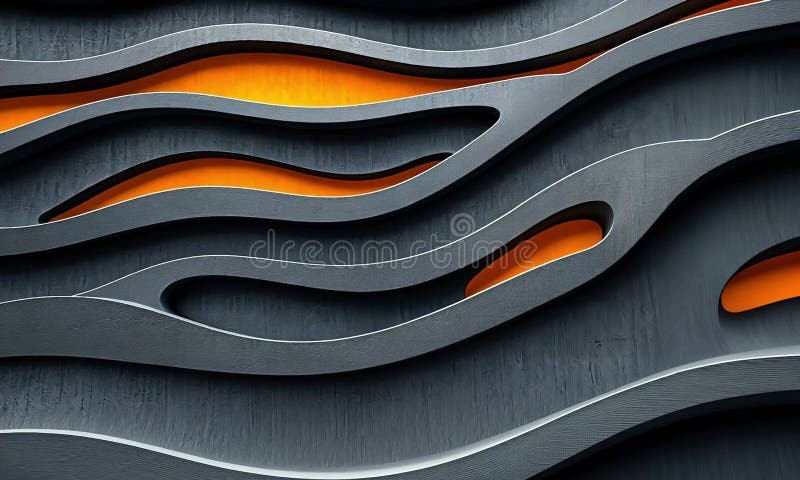 Abstract Dark Gray Wave Pattern with Orange Highlights Stock Footage ...