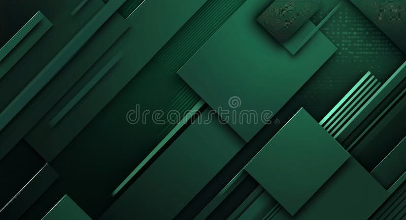 Abstract Dark Green Geometric Shapes Layered in a Modern Design with ...