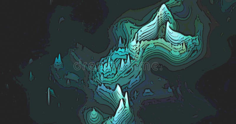 Abstract Dark Green Psychedelic Striped Hypnotic Pattern with Dynamic ...