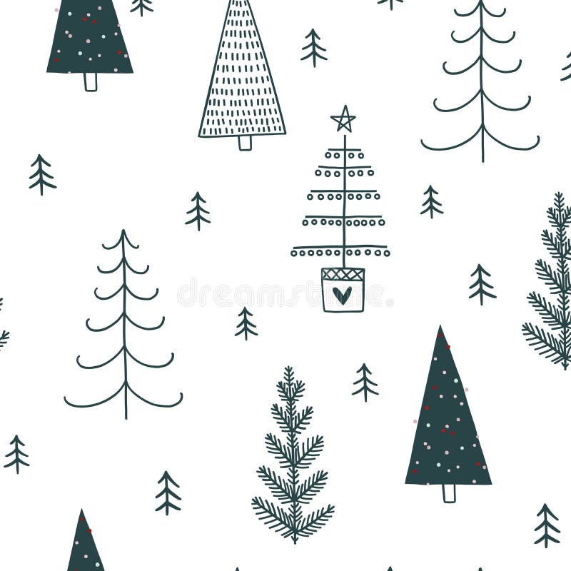 Abstract Dark Green Tree Christmas Pattern Minimal Style and Light Star ...