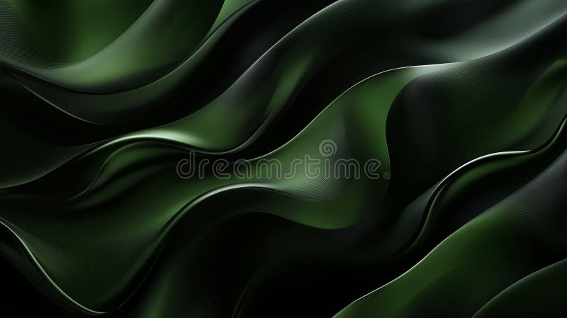 Abstract Dark Green Waves Flowing Across a Textured Background Stock ...