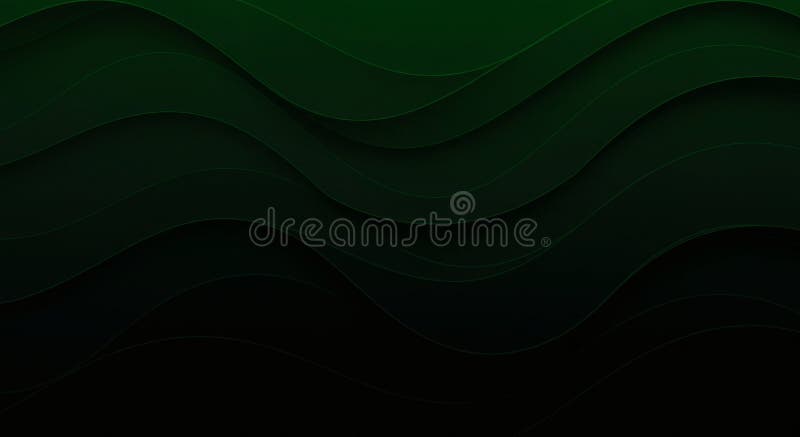 Abstract Dark Green Wavy Layers Background with Shadow Gradient Design ...