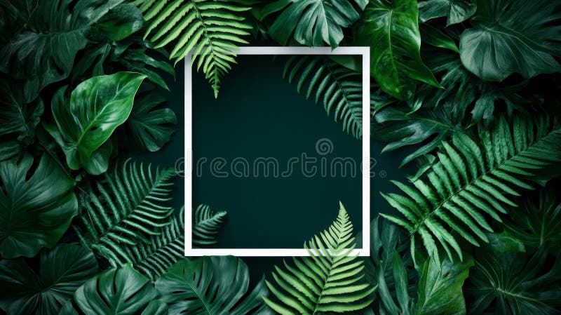 Abstract Dark Greenery Background Featuring Fresh Tropical Leaves ...