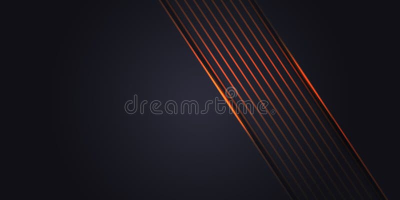 Abstract Dark Grey Background with Orange Light Line Stock Vector ...
