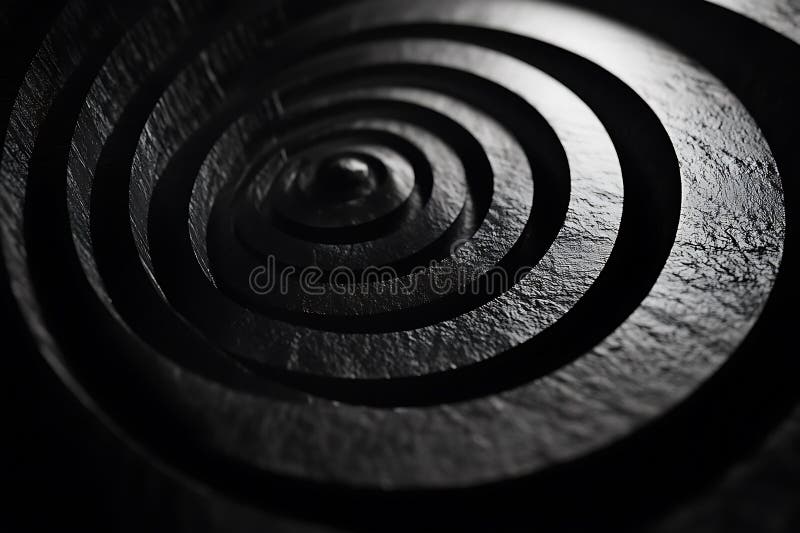 Abstract Dark Grey Concentric Circles, Textured Surface Stock ...