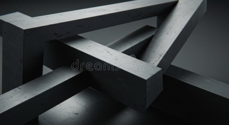 Abstract Dark Grey Concrete Blocks Interlocking Composition Stock ...