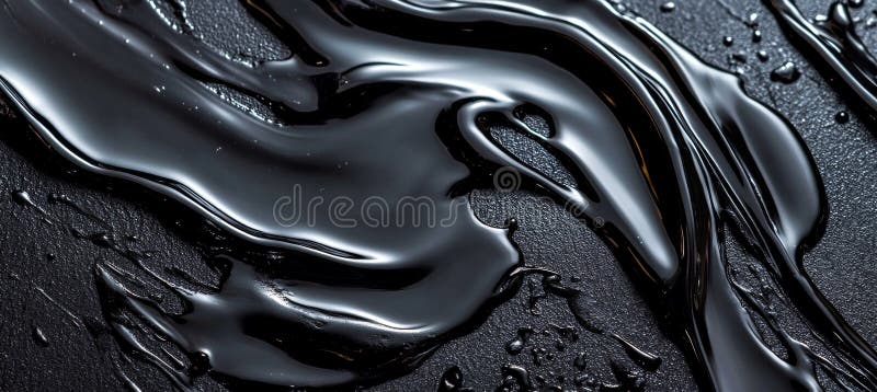 Abstract Dark Grey Fluid Swirls Flowing Dynamically on Black Background ...