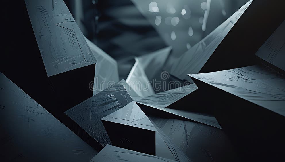 Abstract Dark Grey Geometric Crystal Structure Stock Illustration ...