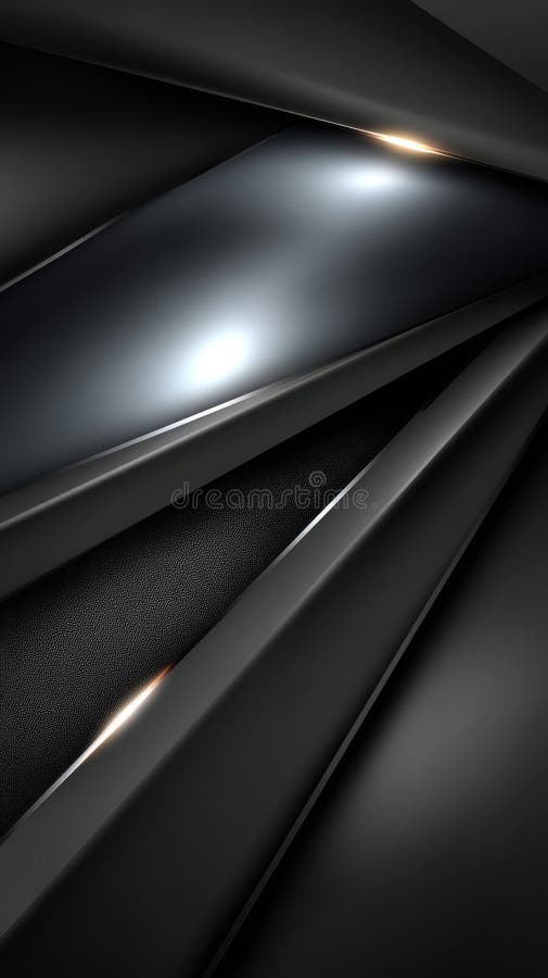 Abstract Dark Grey Geometric Metallic Background with Light Reflections ...