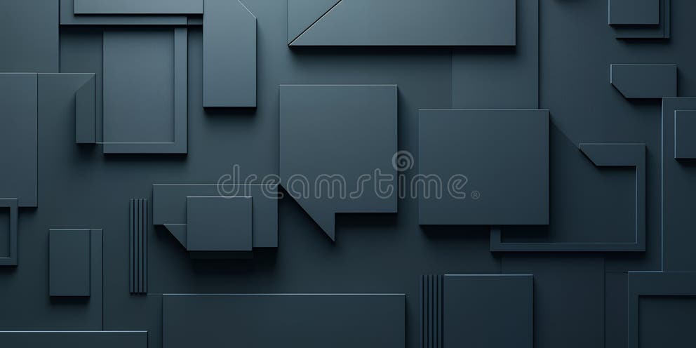 Abstract Dark Grey Geometric Shapes Background 3D Rendered Modern ...