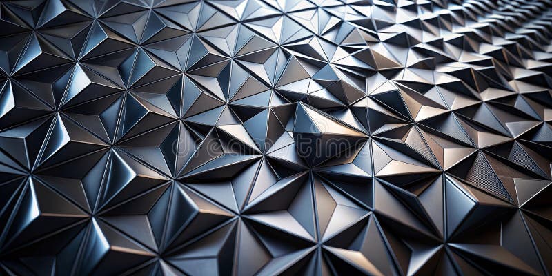 Abstract Dark Grey Metallic Triangular Geometric Pattern Background. Generative AI Stock ...