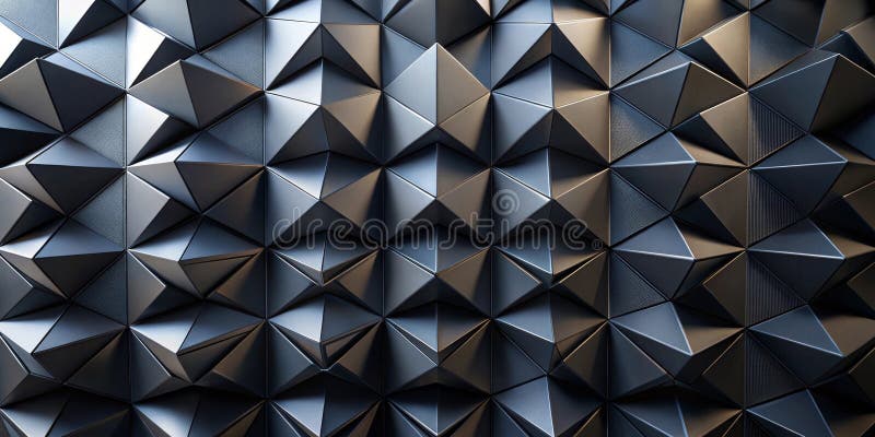 Abstract Dark Grey Metallic Triangular Geometric Pattern Background. Generative AI Stock ...