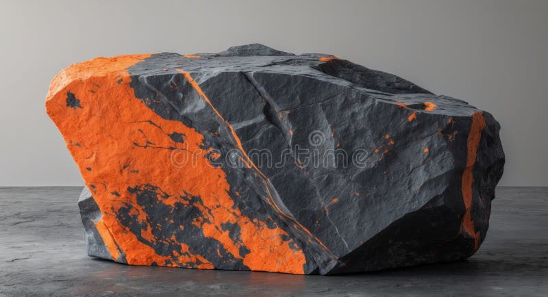 Abstract Dark Grey and Orange Rock Texture Stock Photo - Image of ...