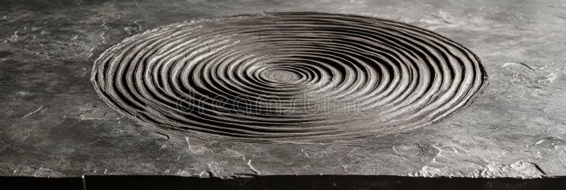 Abstract Dark Grey Stone Texture Circular Design Modern Art Wave Gray ...