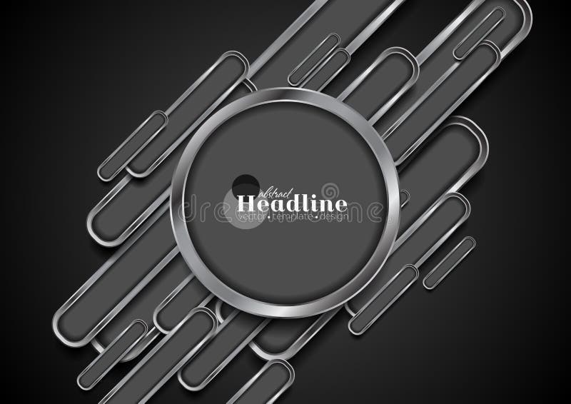 Abstract Dark Grey Tech Metal Background Stock Vector - Illustration of ...