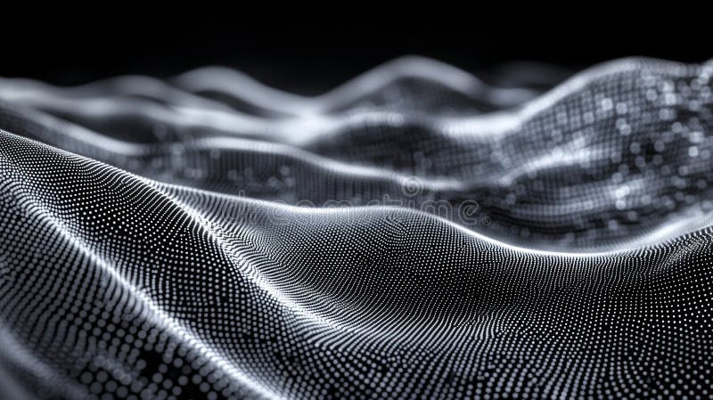 Abstract Dark Grey Wave Background with White Particles Stock ...