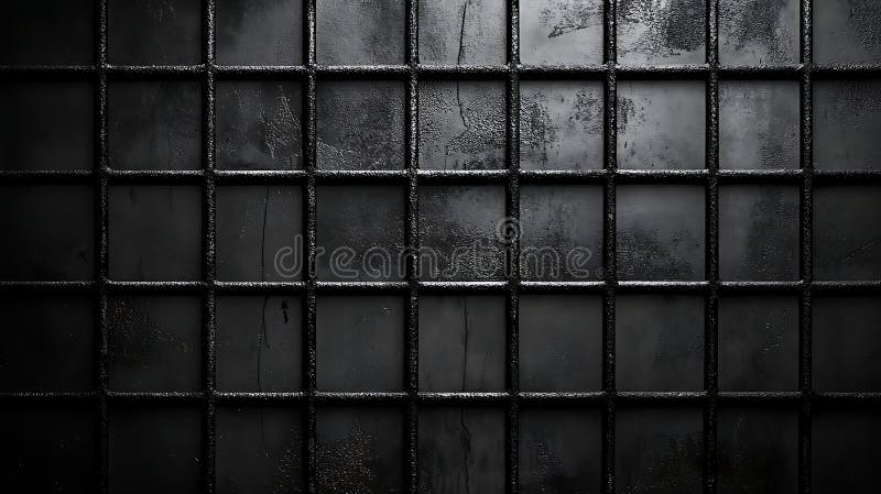 Abstract Dark Grid Texture with a Matte Black Surface Stock ...