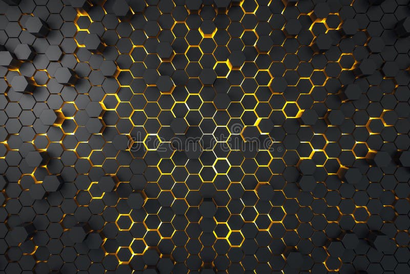 Abstract Dark Hexagon Background Stock Illustration - Illustration of ...