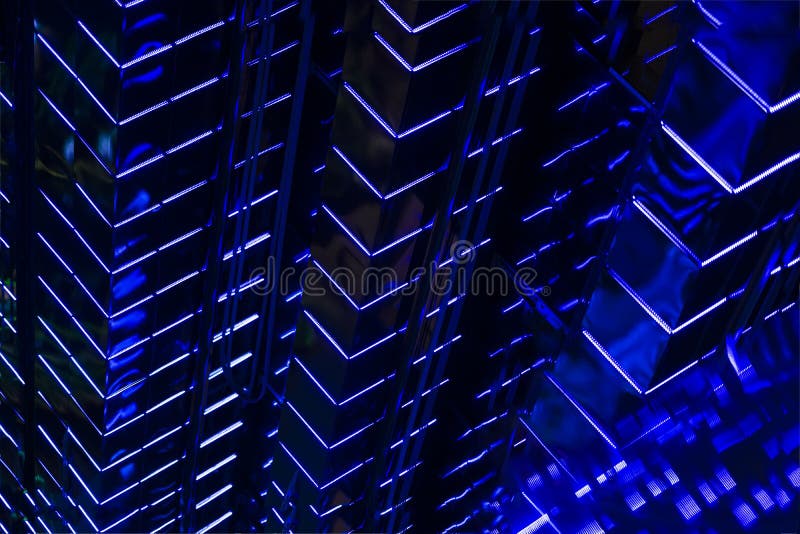 Abstract Dark High-rise Building at Night, Modern Glass Wall with ...