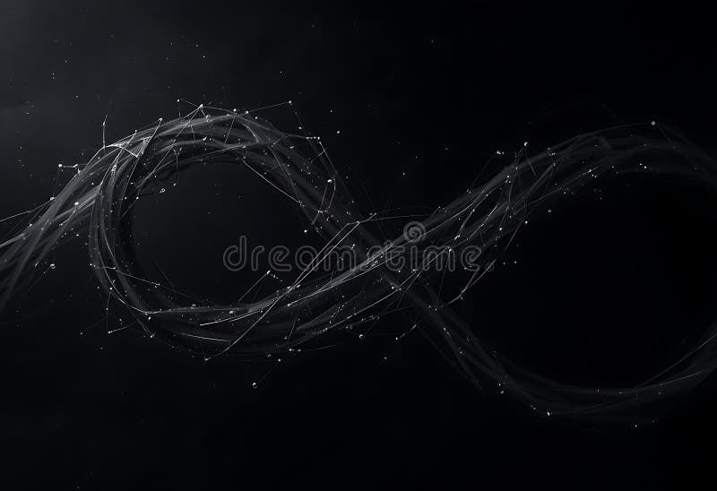 Abstract Dark Infinity Symbol Made of Twisting Water Droplets Stock ...