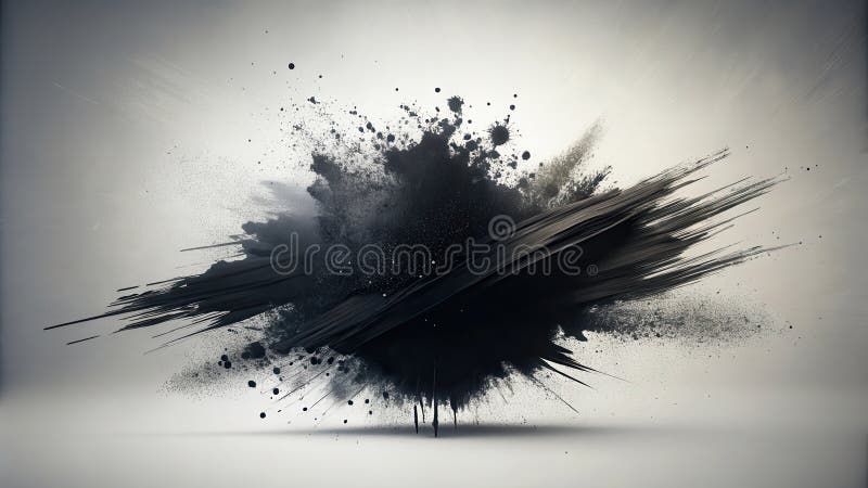 Abstract Dark Ink Burst Dynamic Expressive Strokes and Splashes ...