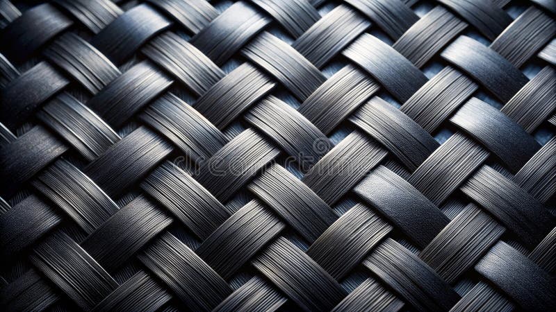 Abstract Dark Interwoven Fiber Texture Close-up View of a Complex Weave ...