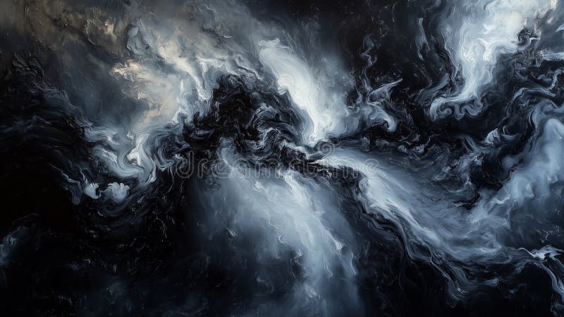 Abstract Dark and Light Fluidic Swirls with Black and White Gradient ...