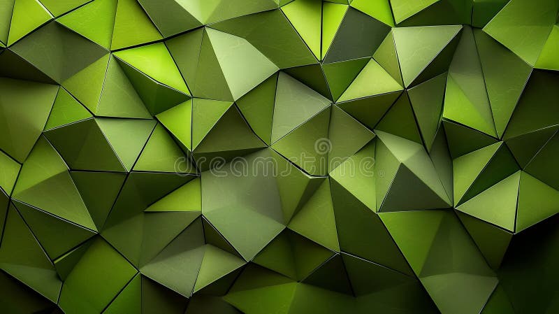Abstract Dark and Light Green Metallic Triangular Geometric Background ...