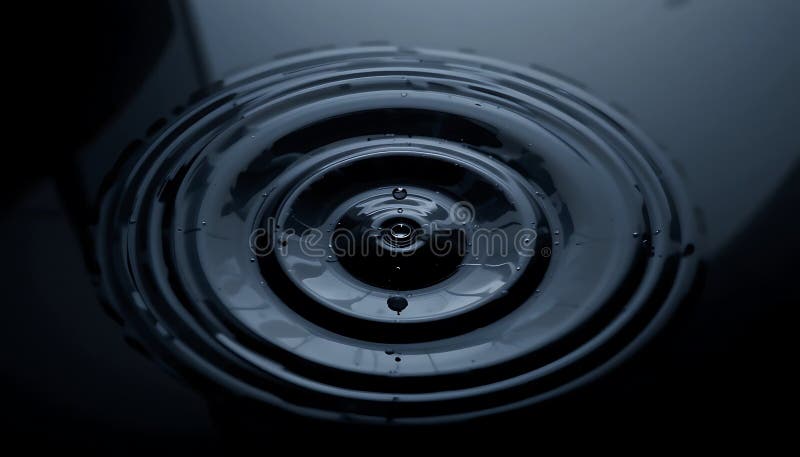 Abstract Dark Liquid Ripple Effect, Concentric Circles, Oil Drop Stock ...