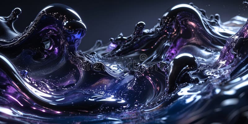 Abstract Dark Liquid Texture with Metallic Sheen Stock Photo - Image of ...